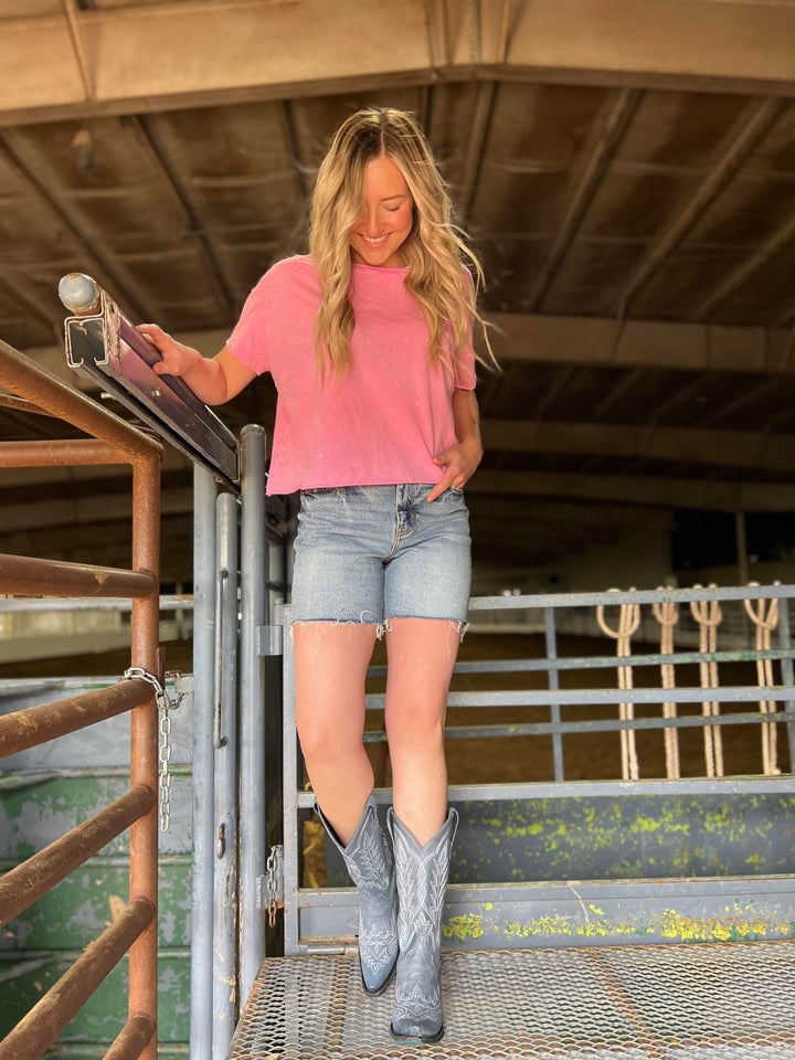 Lane Boots Lexington in Washed Denim